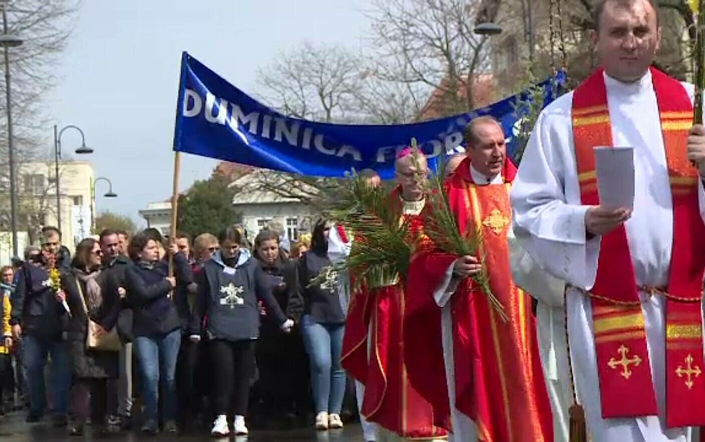 Duminica Floriilor la catolici. Mii de enoriași, cu flori și ramuri de ...
