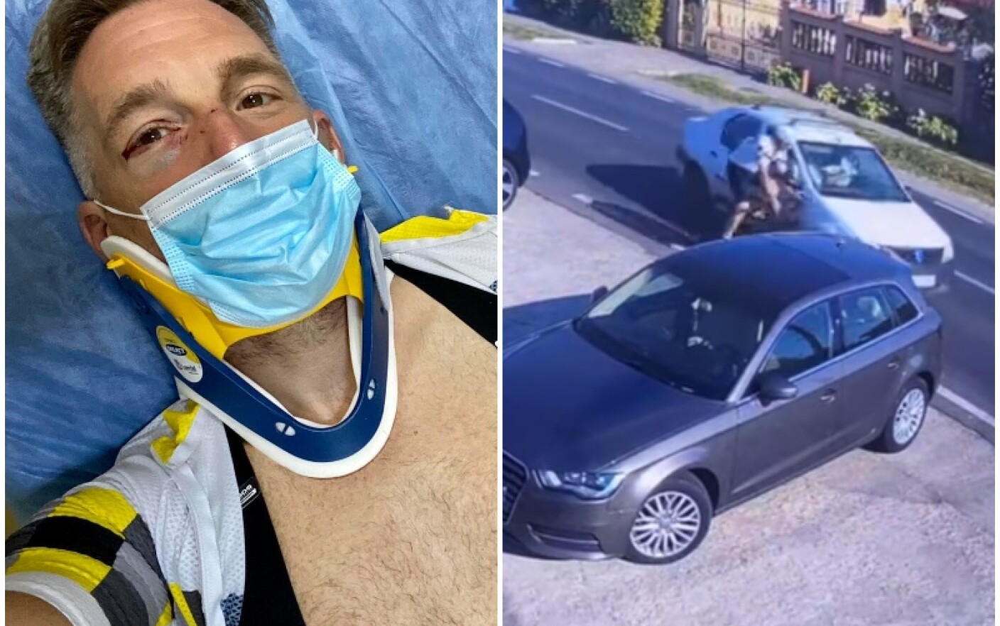 Momentul în care pilotul de raliuri Alex Filip a fost lovit intenționat ...