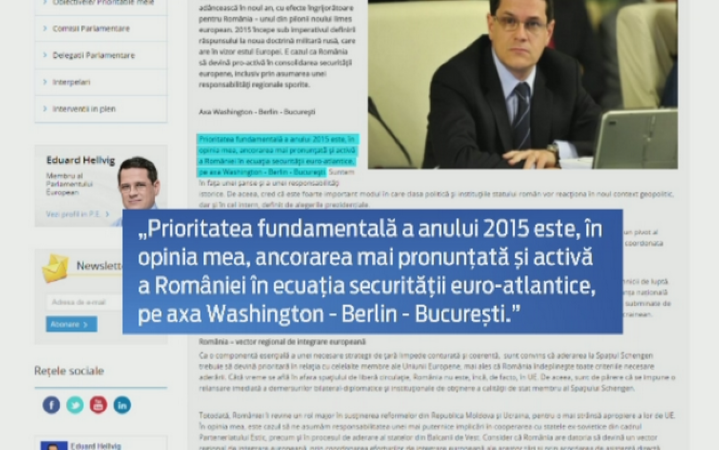 Cum vede Eduard Hellvig, nominalizat la sefia SRI, viitorul securitatii ...