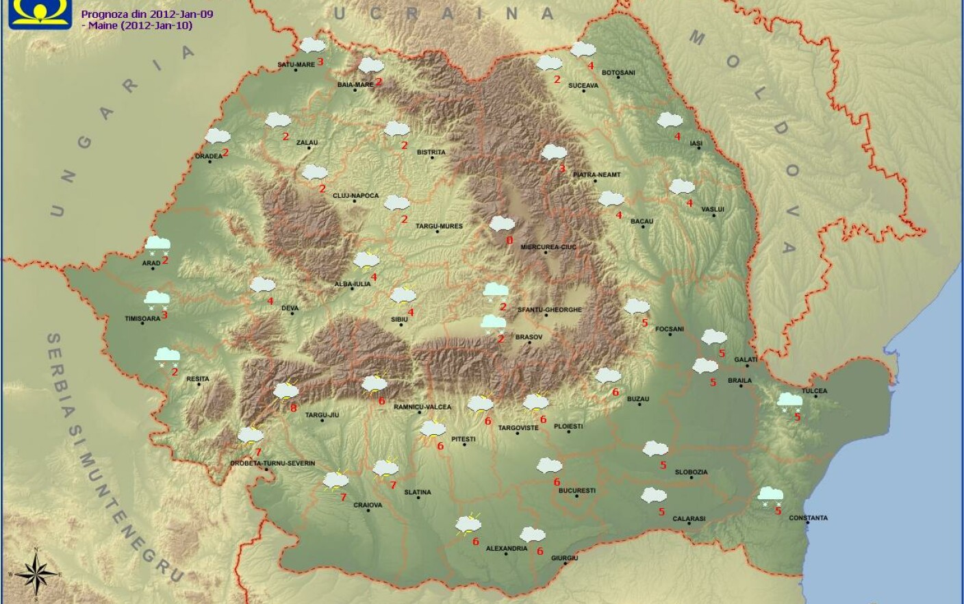 Unde va ninge in Romania. Prognoza meteo pentru urmatoarele 4 zile ...