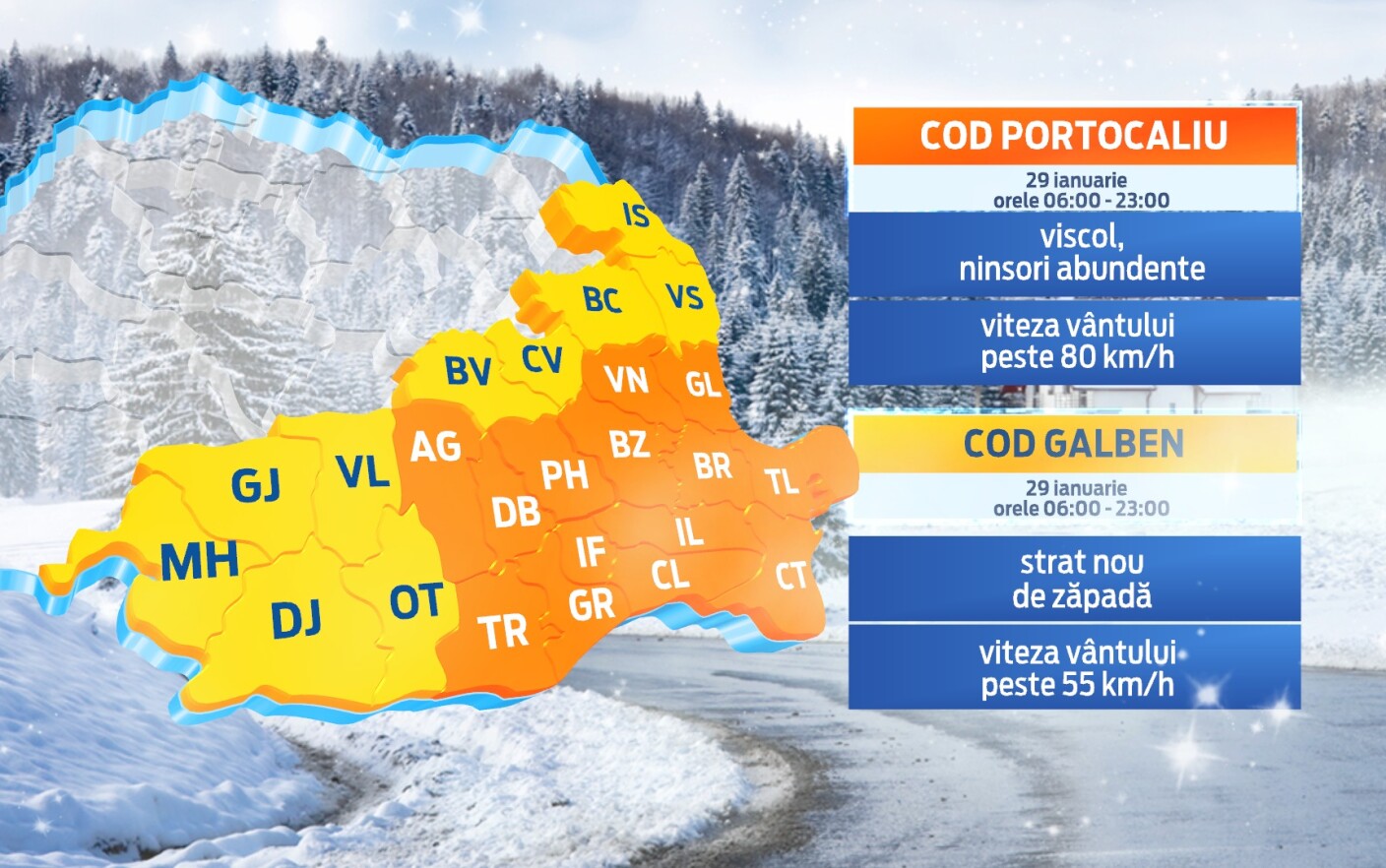 COD PORTOCALIU in Capitala si 14 judete, de miercuri. "Calmul dinaintea ...