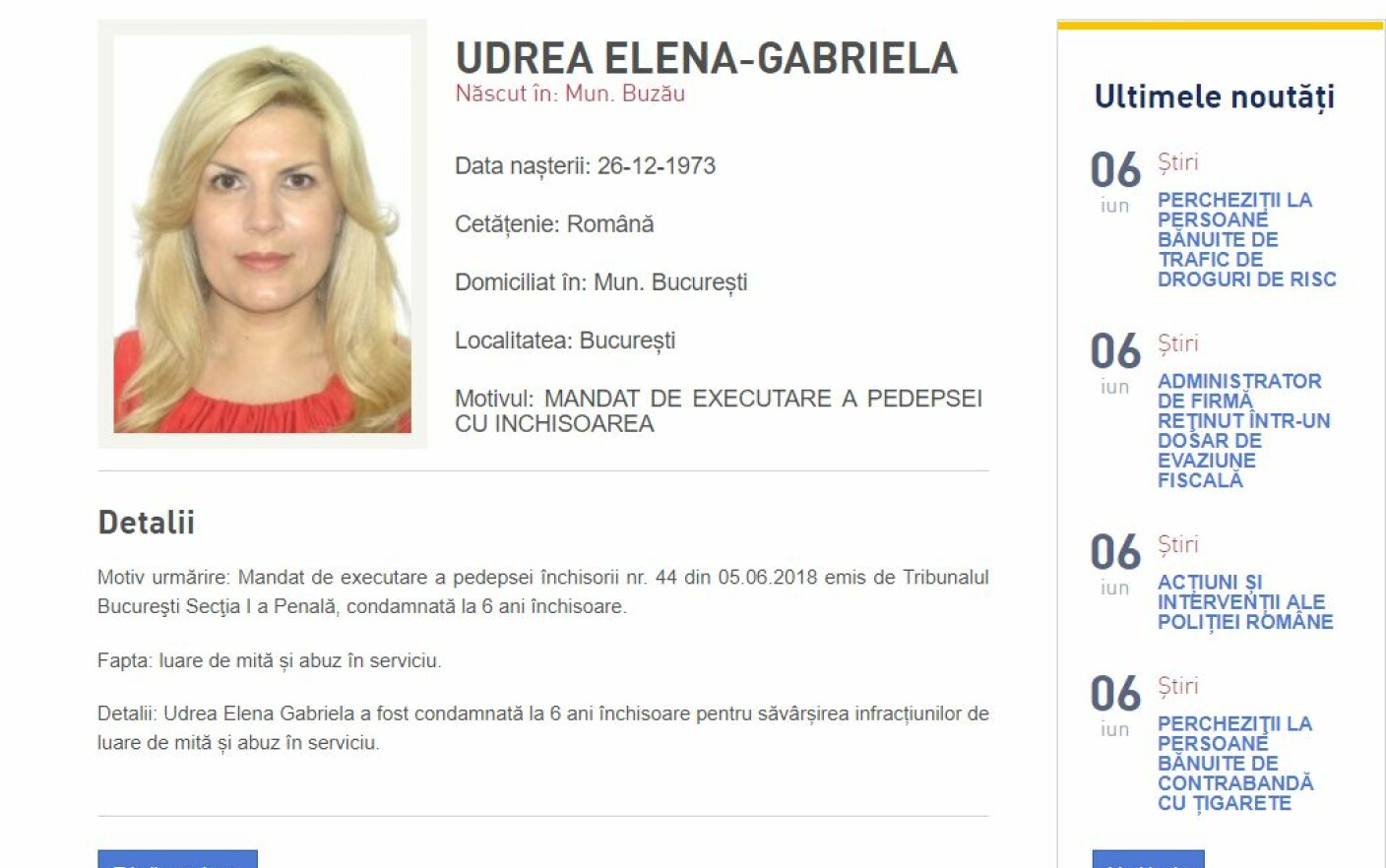Elena Udrea, dată în urmărire generală, după condamnarea primită în dosarul Gala Bute ...