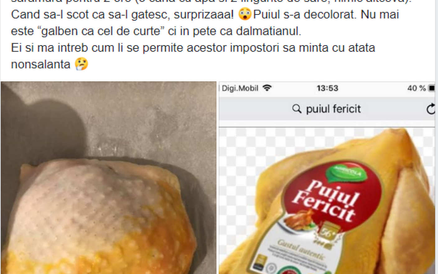O femeie susține că ”puiul fericit” s-a decolorat. Explicația ...