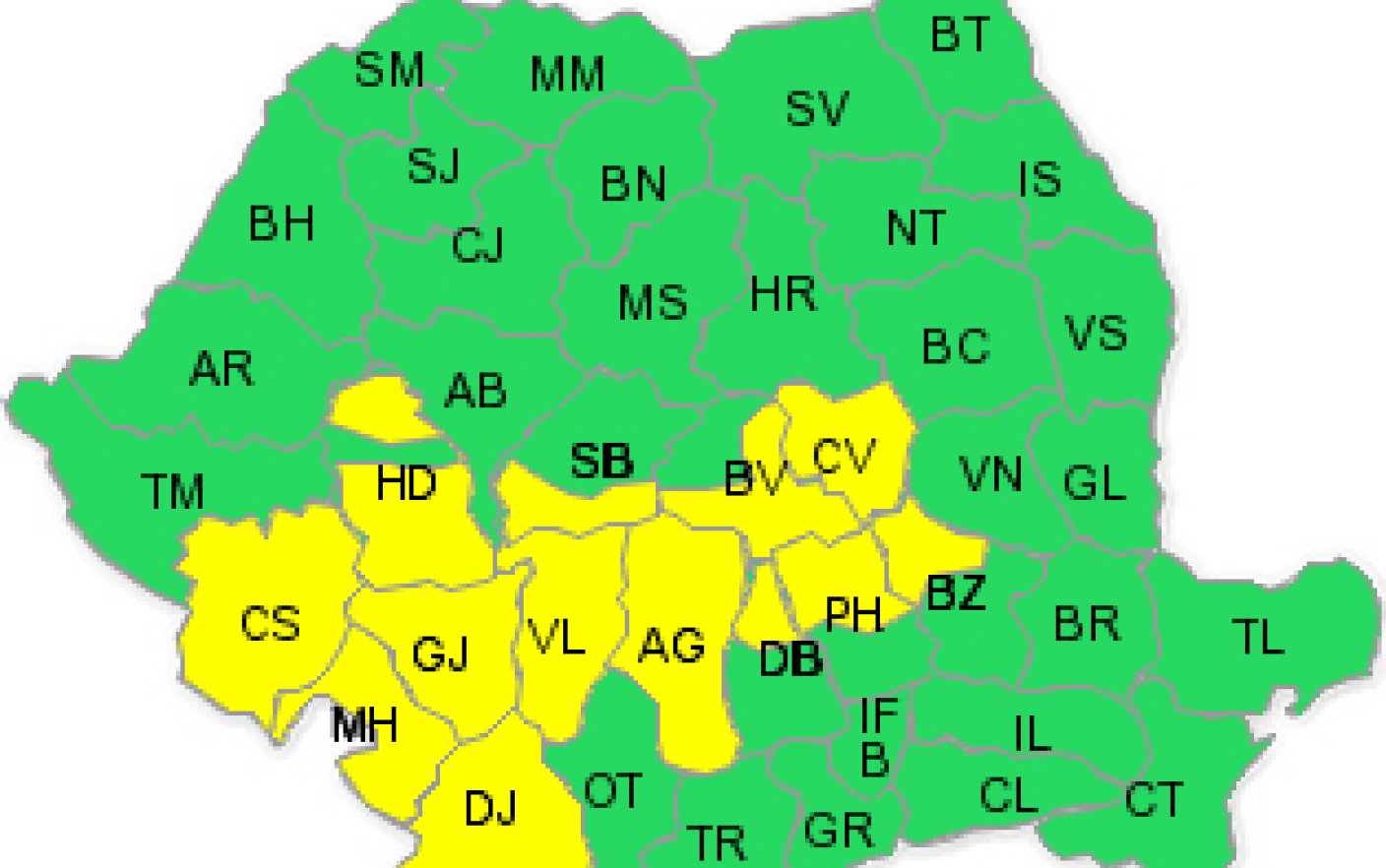 Cod galben de ploi abundente in 13 judete, din aceasta noapte. Ce ...