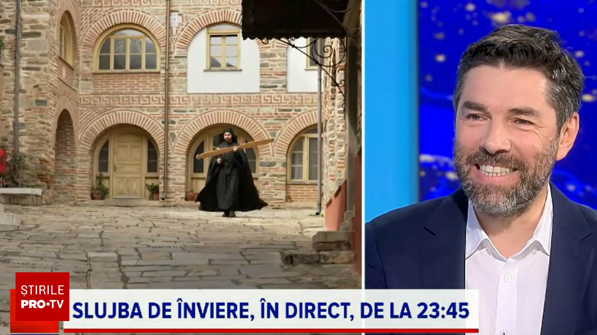 Slujba de Înviere va fi transmisă în direct la PRO TV, de la 23:45, cu Alex Dima - Știrile ProTV