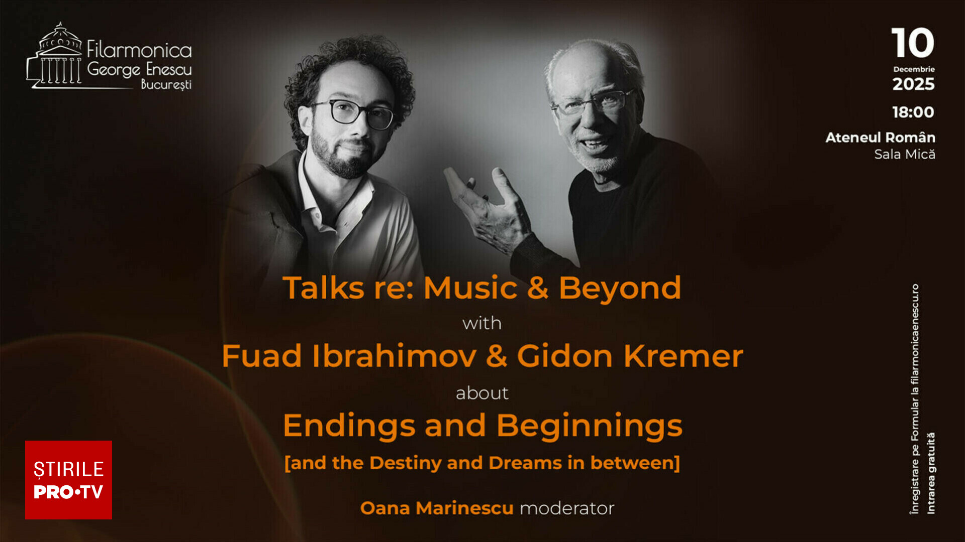 Dirijorul Fuad Ibrahimov și violonistul Gidon Kremer, invitați ai ...