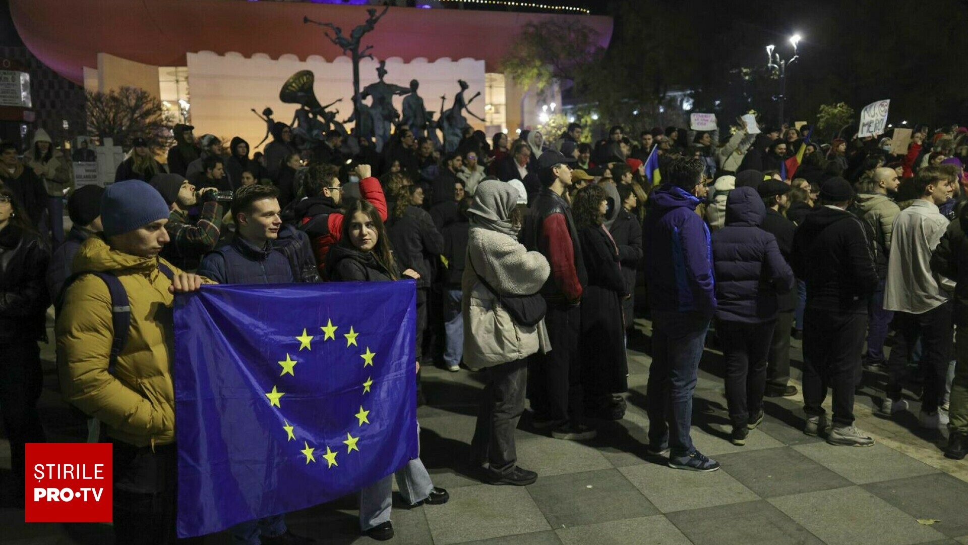 Protest în București după ce Călin Georgescu a câștigat primul tur al ...