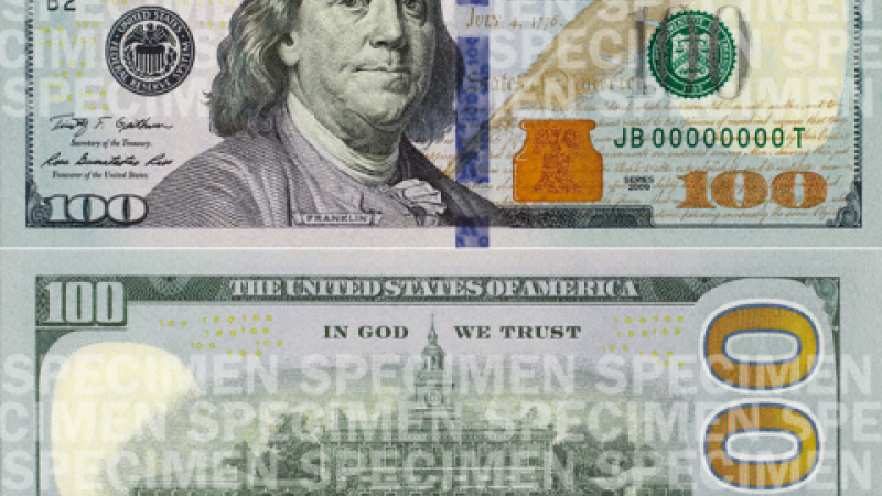 Cum va arata noua bancnota de 100 de dolari. SUA va inlocui pe piata ...